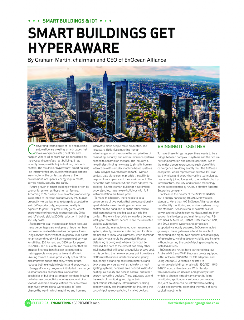 Electrical Engineering Magazine September 2020 - EnOcean Alliance